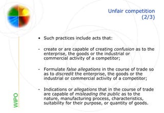 Unfair Competition in IPR for science and | PPT