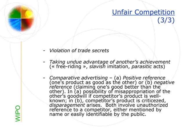 Unfair Competition in IPR for science and | PPT