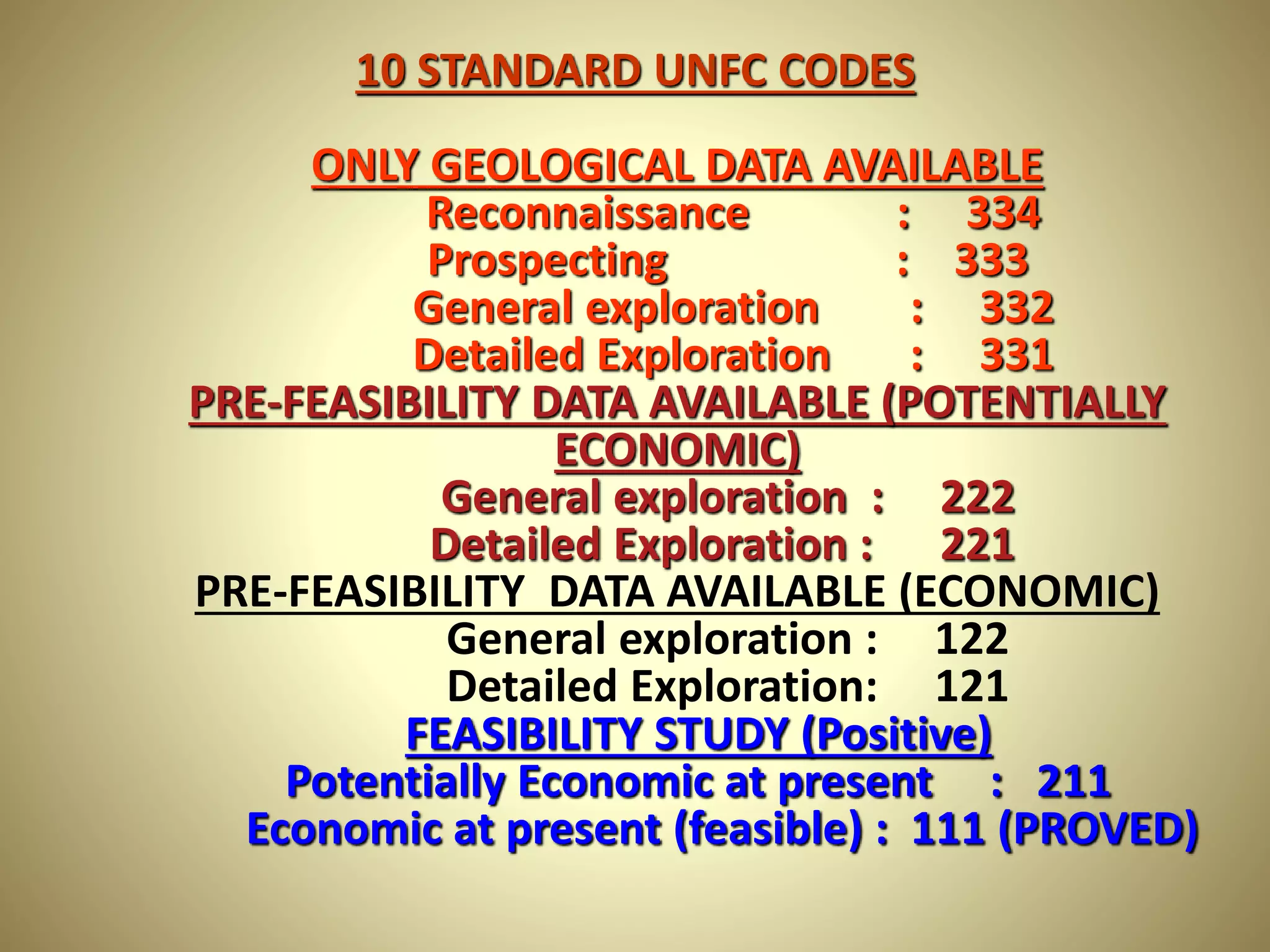 UNITED NATIONS FRAME WORK CLASSIFICATION (UNFC) AND ITS APPLICATION in ...