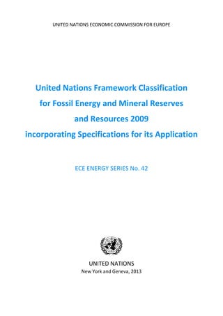 United Nations Framework Classification (UNFC-2009) | PDF