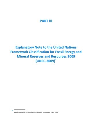 United Nations Framework Classification (UNFC-2009) | PDF