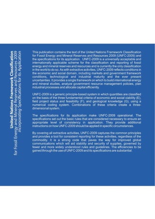 United Nations Framework Classification (UNFC-2009) | PDF