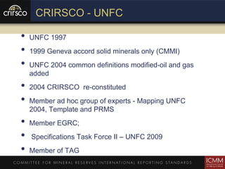 The relationship between the CRIRSCO Template 2013 and the United ...