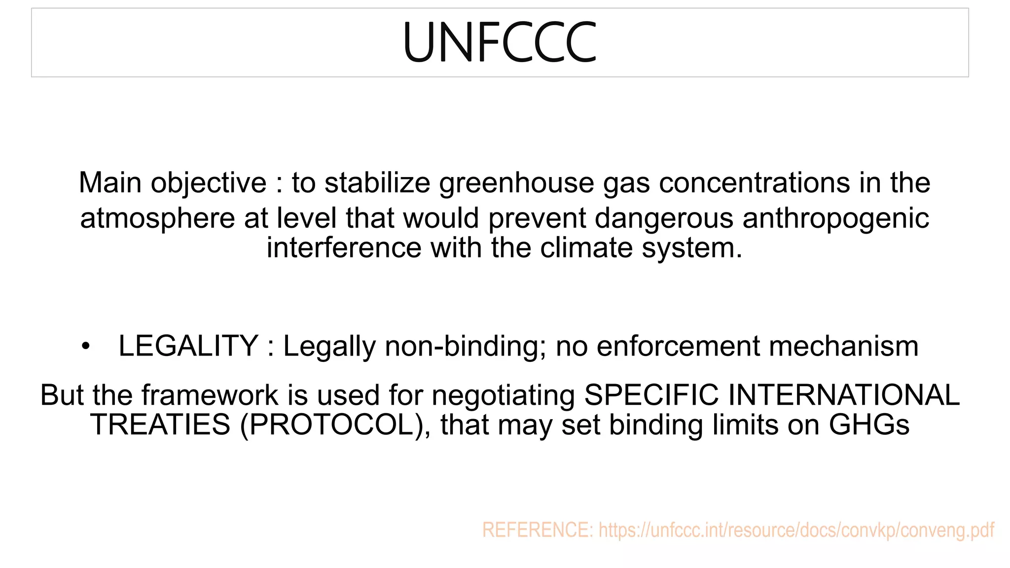 Unfccc and kyoto protocol escario | PPTX