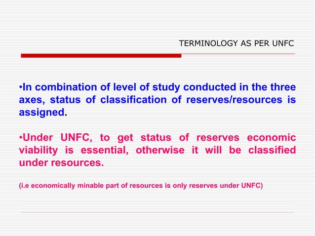 UNFC concept & teminology.ppt | Geology | Science