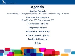 UNF Division of Continuing Education Certified Financial Planner ...