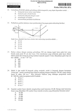 Un fisika sma 2014 16 | PDF