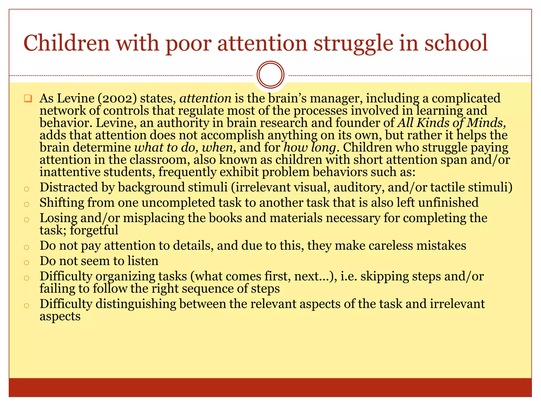 Helping the Unfocused Mind: Teaching Strategies for Students with ...