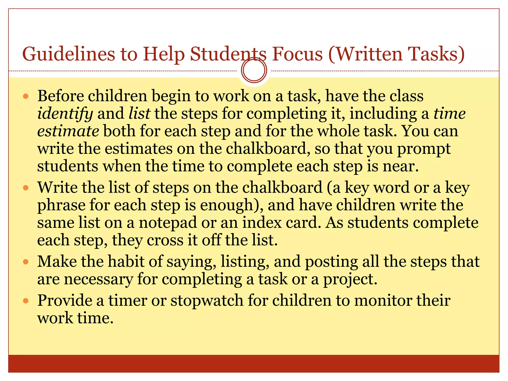 Helping the Unfocused Mind: Teaching Strategies for Students with ...