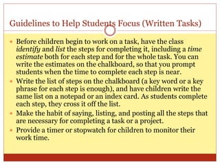 Helping the Unfocused Mind: Teaching Strategies for Students with ...