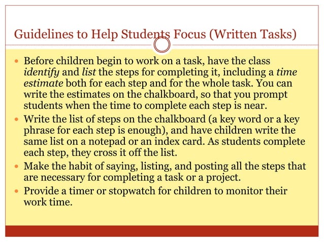 Helping the Unfocused Mind: Teaching Strategies for Students with ...