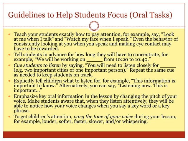 Helping the Unfocused Mind: Teaching Strategies for Students with ...