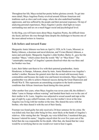 Unfolding Maya Angelous Poetry, Life, and her Road to Fame | CIO Women ...