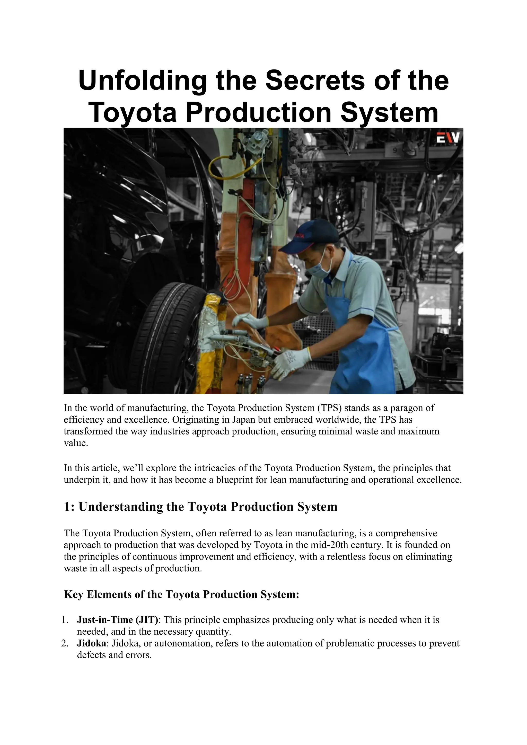 14 Principles of the Toyota Production System | Enterprise Wired | PDF