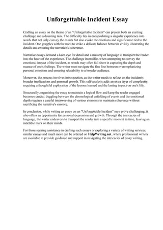 Unforgettable Incident Essay.pdf