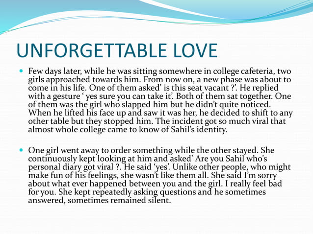 Unforgettable love ppt | PPT