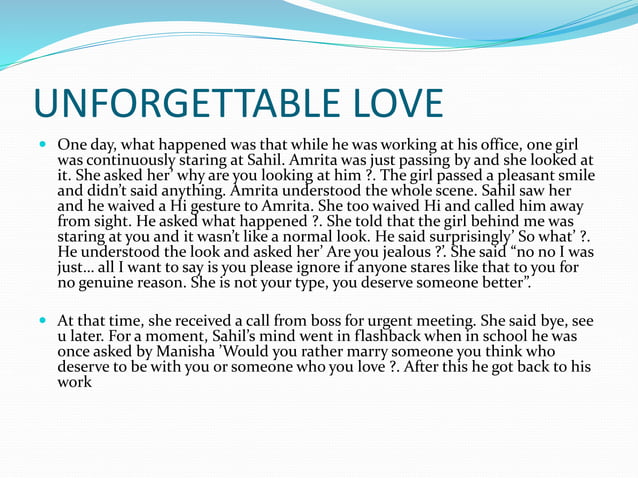 Unforgettable love ppt | PPT