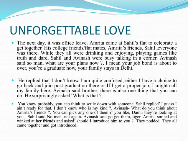 Unforgettable love ppt | PPT