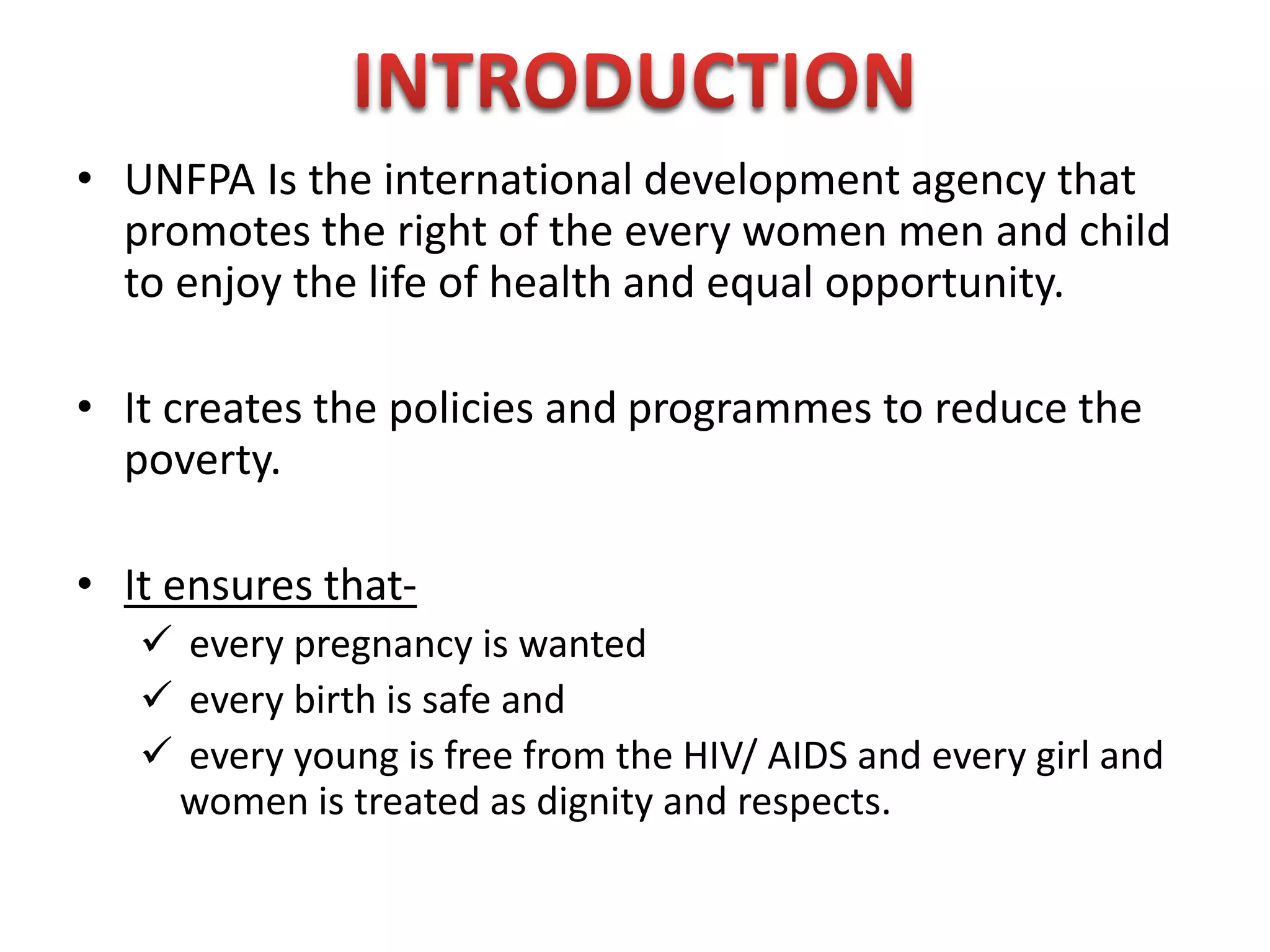 UNFPA (united nation fund for population activities) | PDF