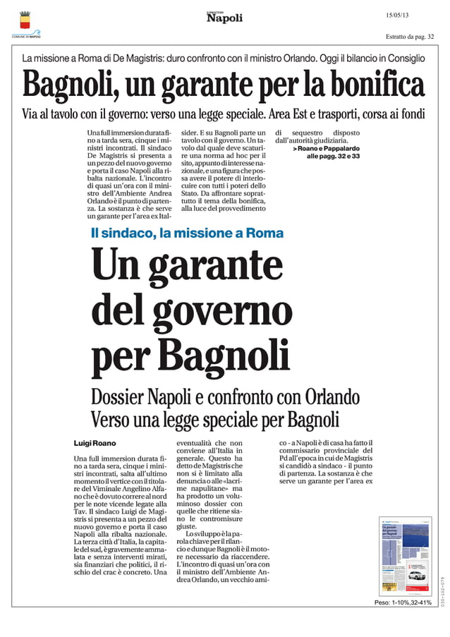Un garante per il governo di bagnoli | PDF