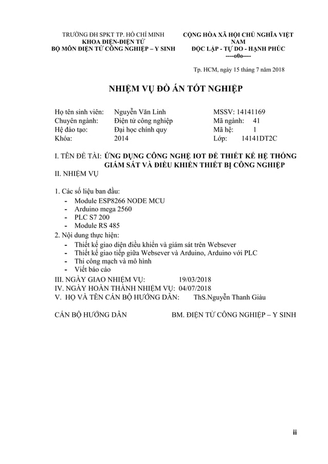 Thiết kế hệ thống giám sát và điều khiển thiết bị công nghiệp, HAY | PDF