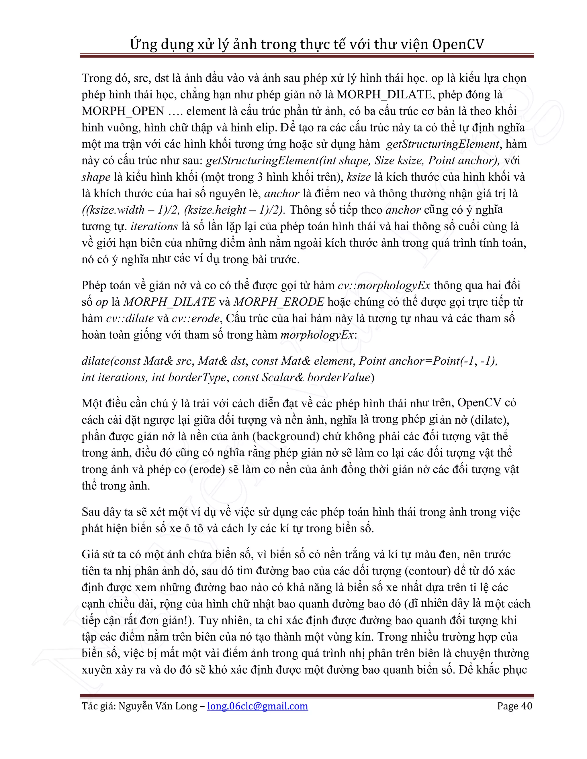 Ung dung xu ly anh trong thuc te voi thu vien open cv | PDF