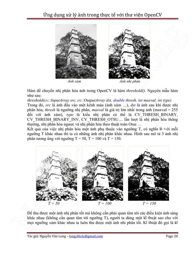 Ung dung xu ly anh trong thuc te voi thu vien open cv | PDF