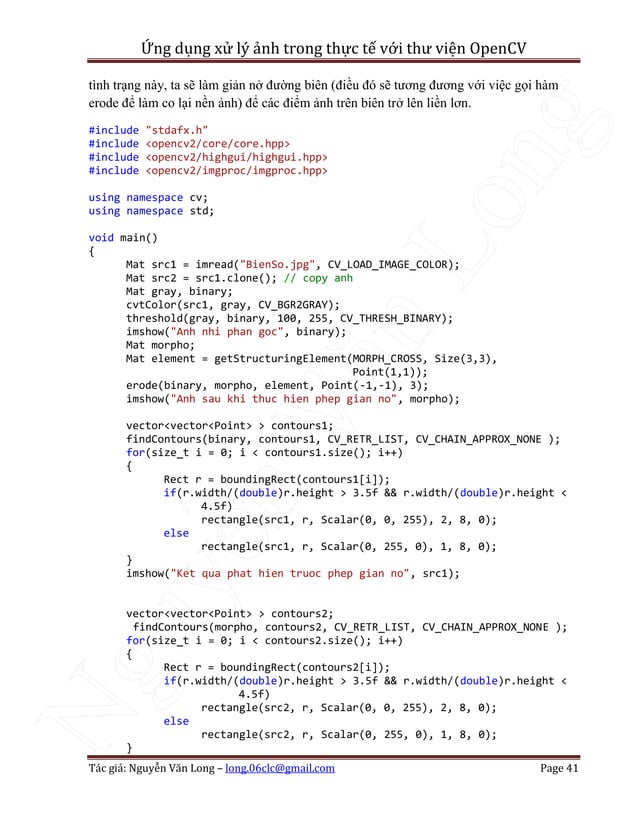 Ung dung xu ly anh trong thuc te voi thu vien open cv | PDF