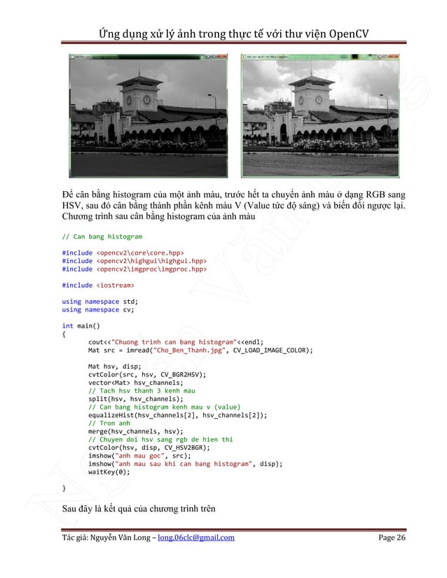 Ung dung xu ly anh trong thuc te voi thu vien open cv | PDF