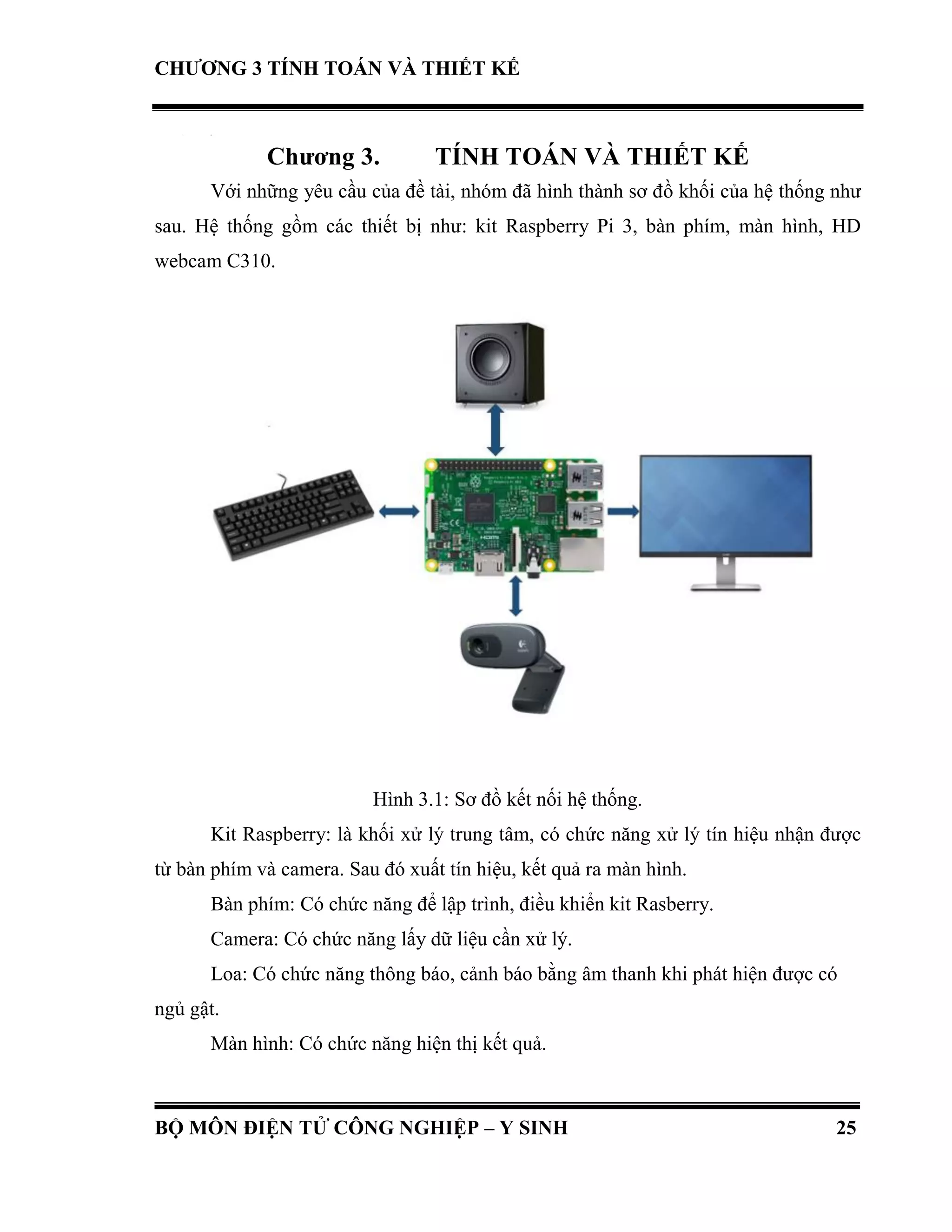 Đề tài: Ứng dụng xử lý ảnh phát hiện ngủ gật dùng Kit Raspberry | PDF
