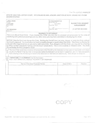 ED Magedson Injunction against harassment | PDF