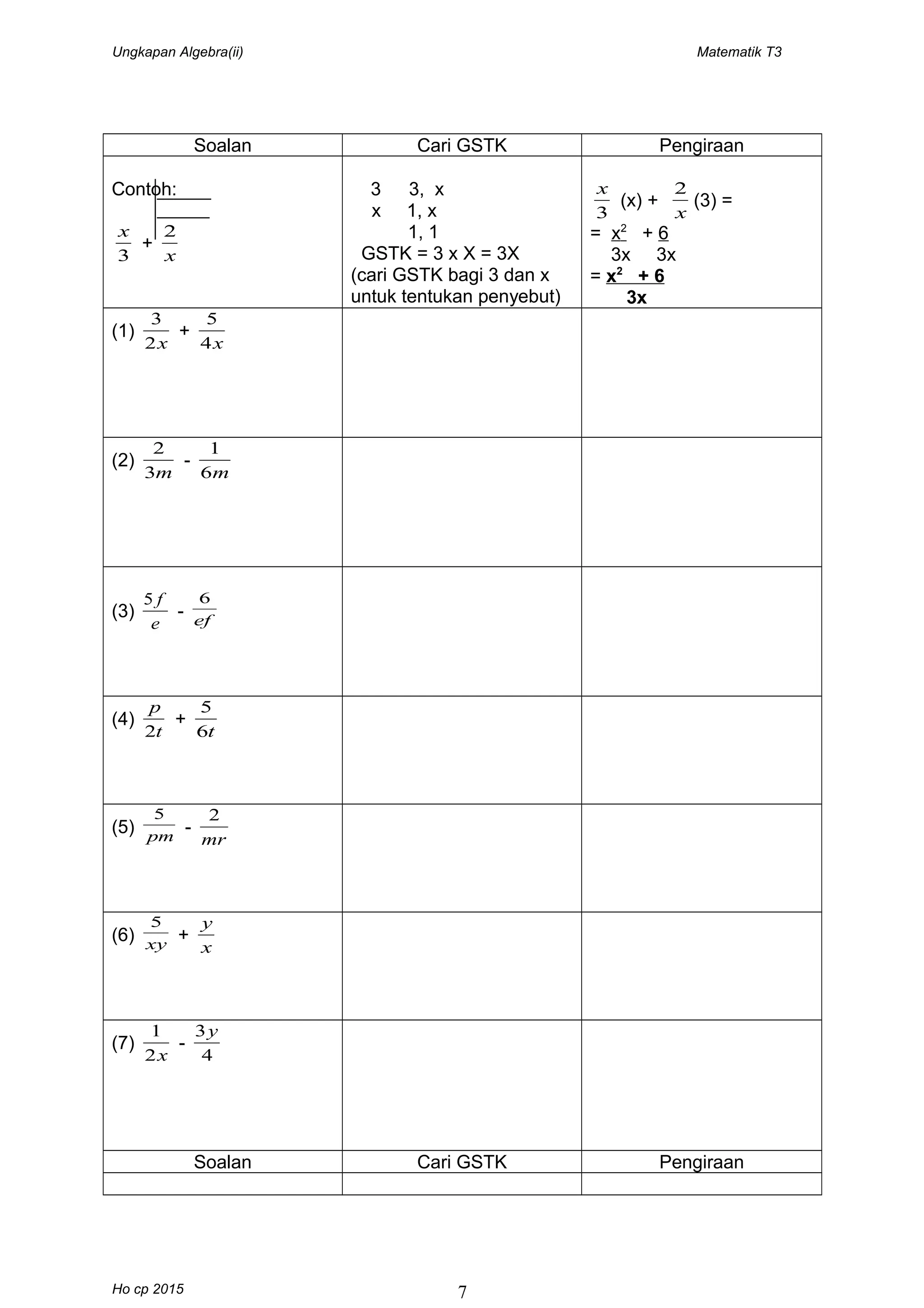 Ungkapan algebra bp&p | DOC