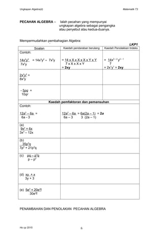 Ungkapan algebra bp&p | DOC