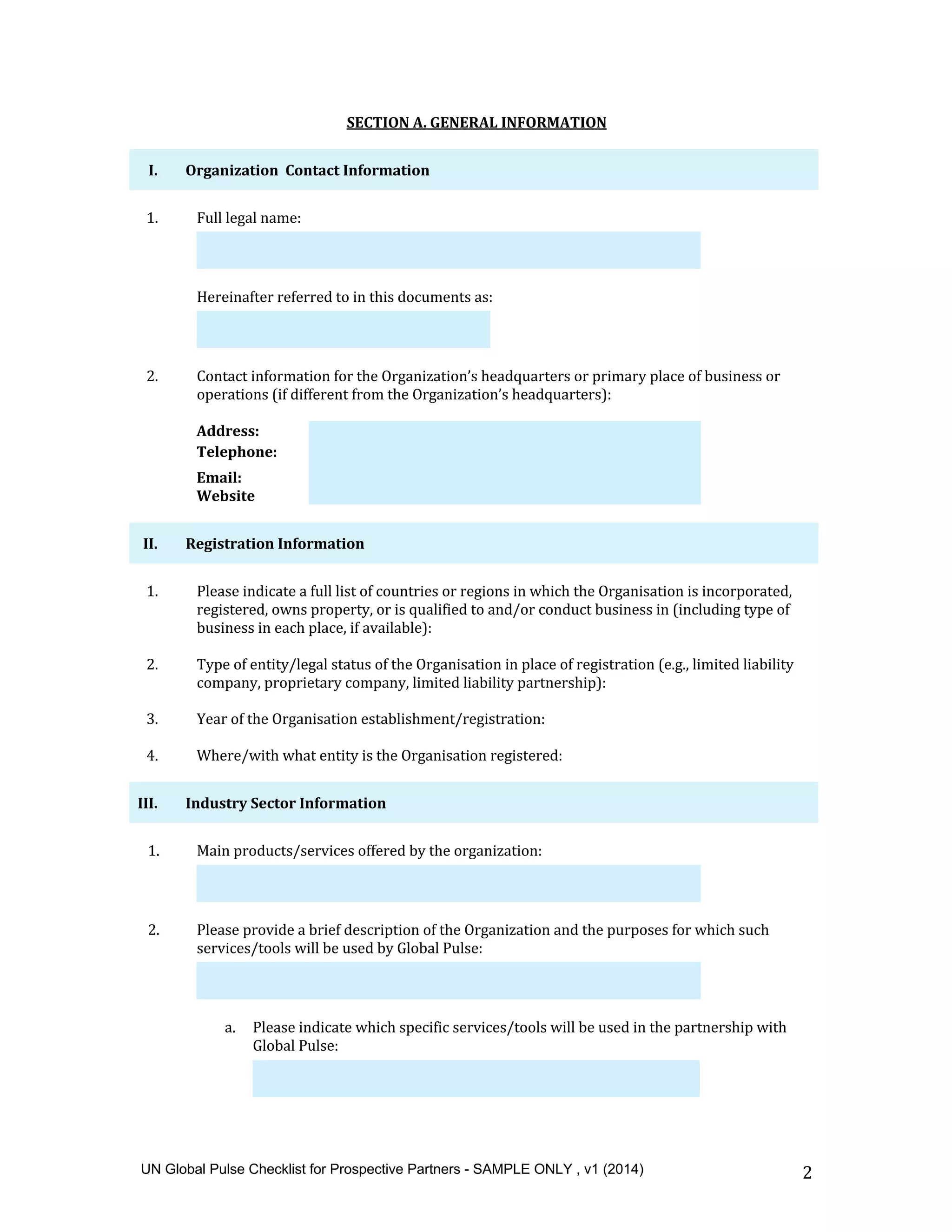 Step 1: Due Diligence Checklist for Prospective Partners | PDF