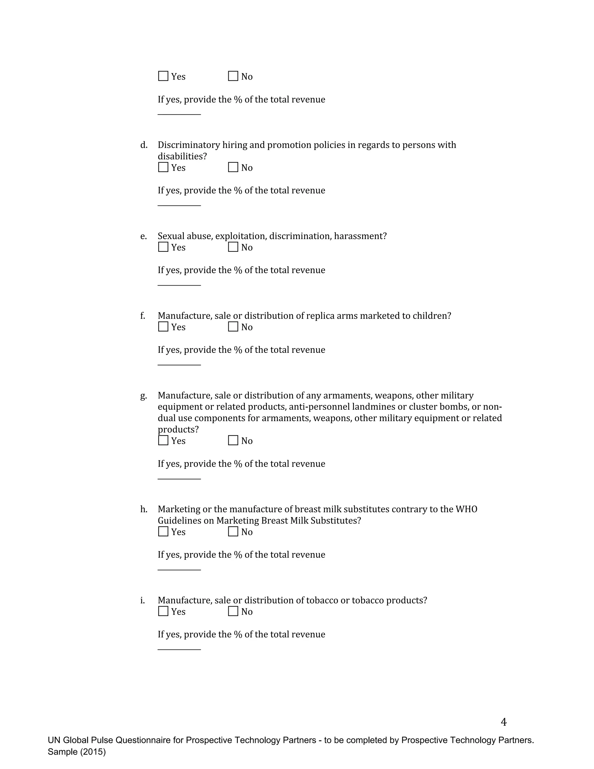 Step 2: Due Diligence Questionnaire for Prospective Partners | PDF