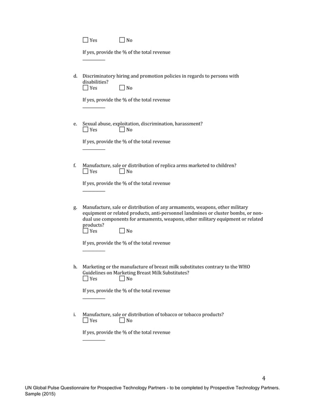 Step 2: Due Diligence Questionnaire for Prospective Partners | PDF