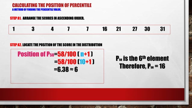 MEASURES OF POSITION FOR UNGROUPED DATA : QUARTILES , DECILES , & PERCENTILES | PPTX
