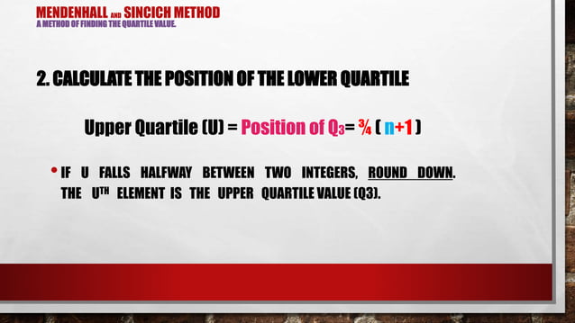 MEASURES OF POSITION FOR UNGROUPED DATA : QUARTILES , DECILES , & PERCENTILES | PPTX