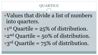 Measures of Position for Ungroup Data | PPTX
