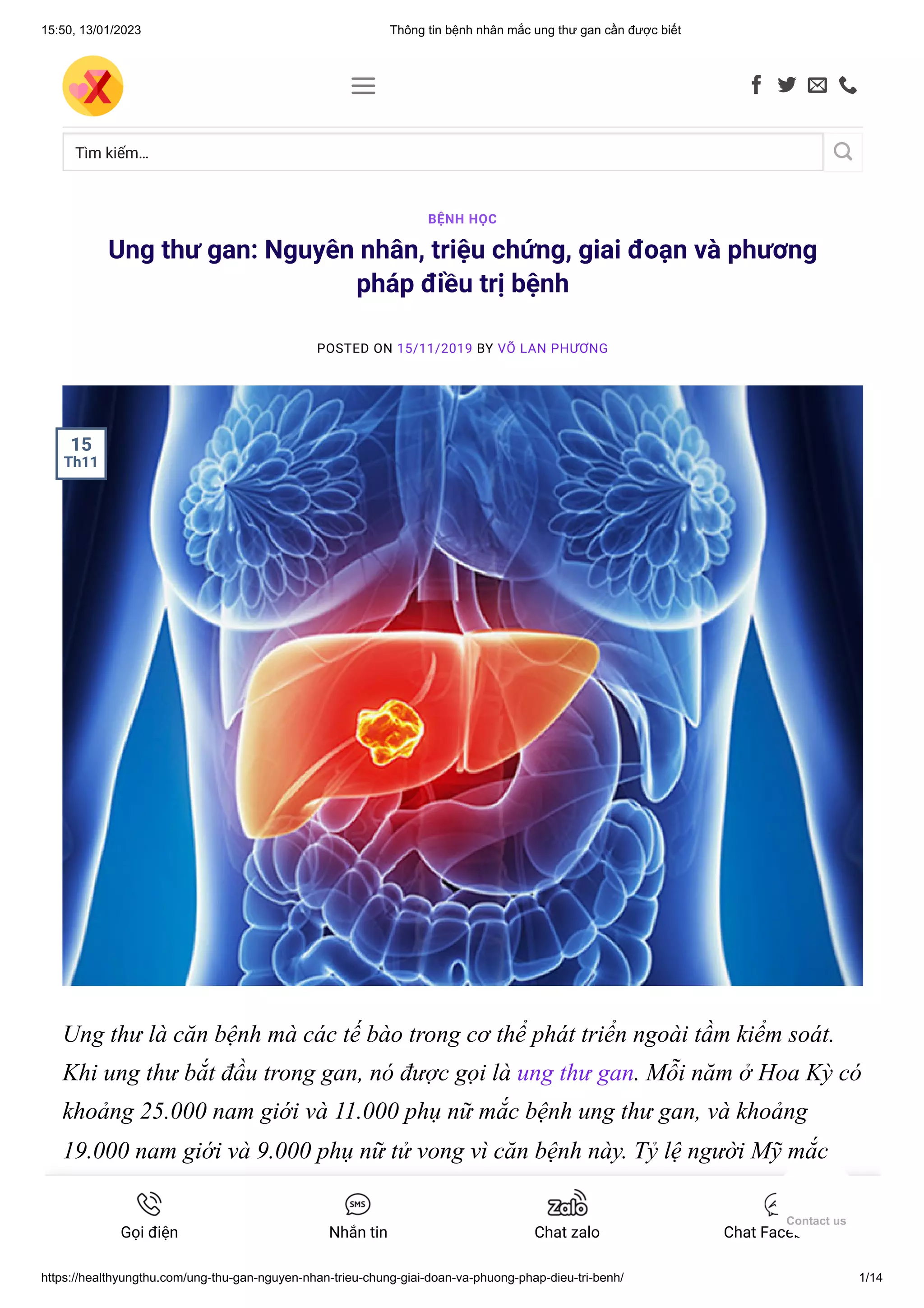 Ung thu gan Nguyen nhan trieu chung va dieu tri | PDF