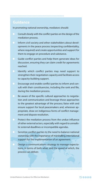 Un guidance for effective mediation | PDF