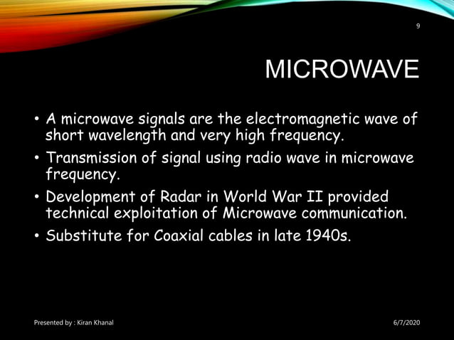 Unguided Media and Microwave Communication | PPTX