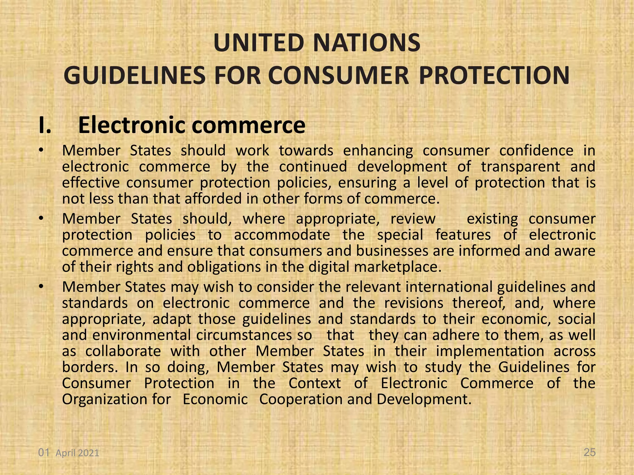 United Nations Guidelines for Consumer Protection | PPTX