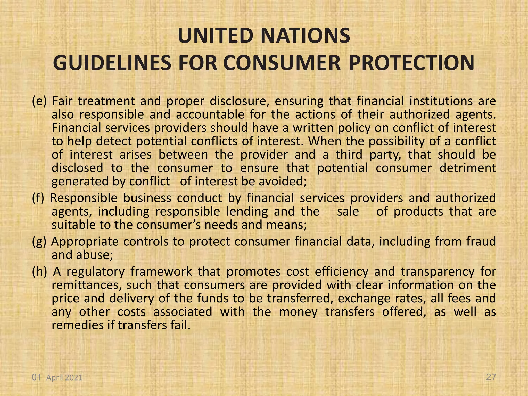 United Nations Guidelines for Consumer Protection | PPTX