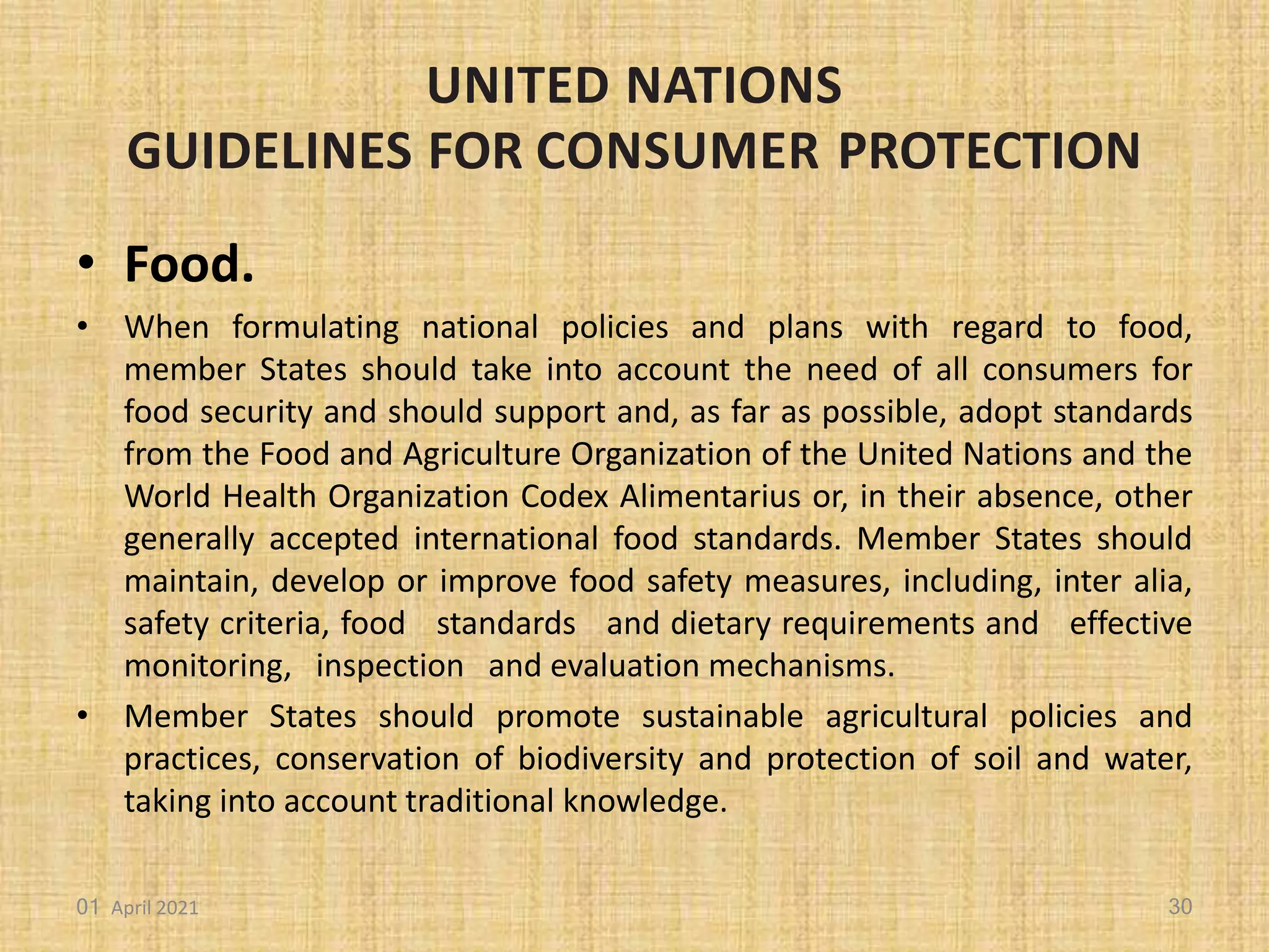 United Nations Guidelines for Consumer Protection | PPTX