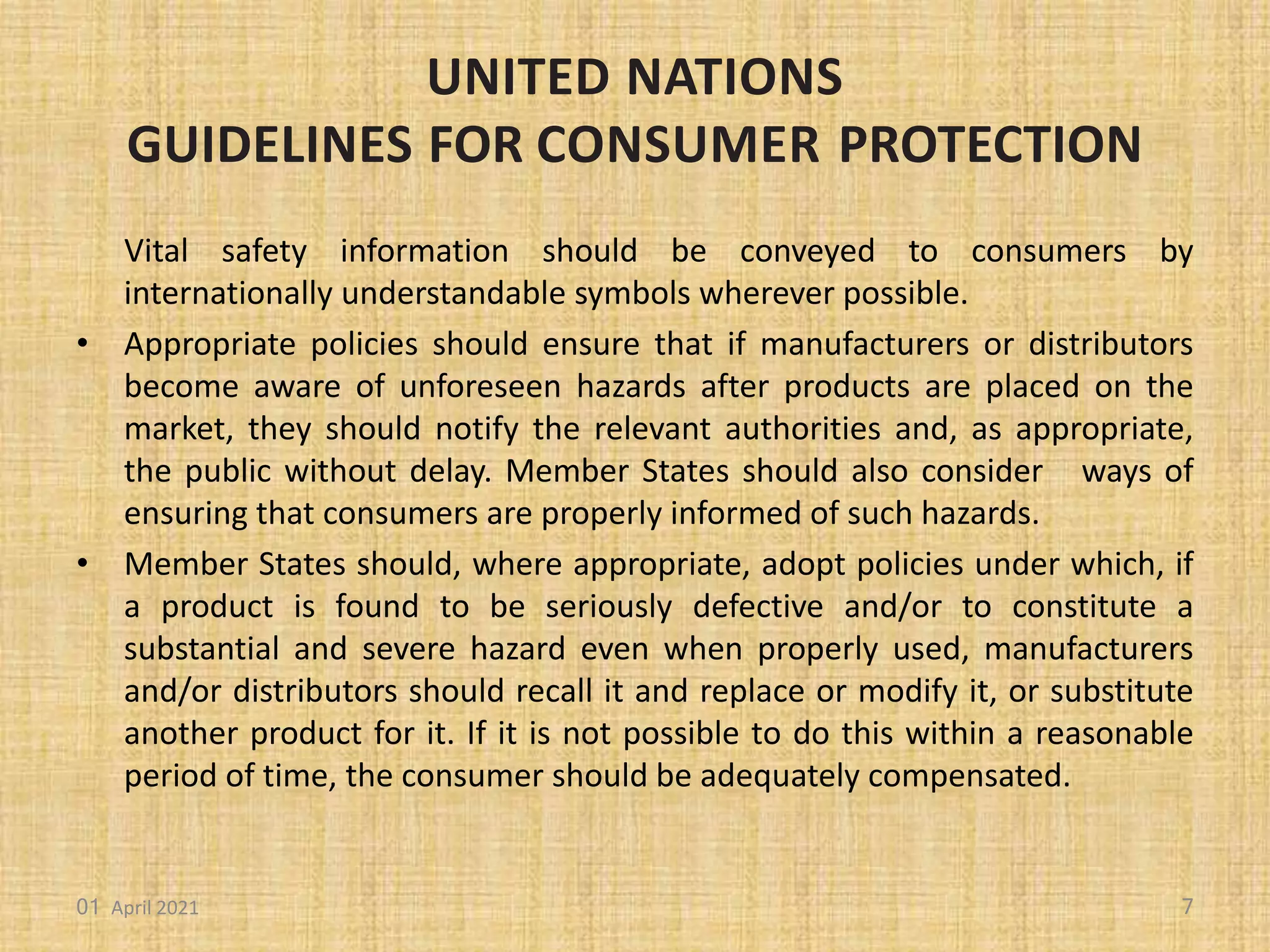 United Nations Guidelines for Consumer Protection | PPTX
