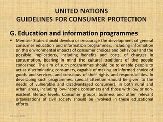 United Nations Guidelines for Consumer Protection | PPTX | Consumer ...