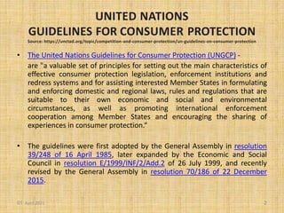 United Nations Guidelines for Consumer Protection | PPTX
