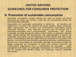 United Nations Guidelines for Consumer Protection | PPTX | Consumer ...