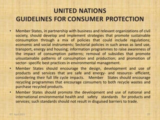 United Nations Guidelines for Consumer Protection | PPTX | Consumer ...
